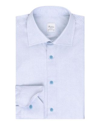 Stenstr&ouml;ms Gemustertes Hemd aus Twofold Super Cotton mit extralangem Arm, Regular Fit in