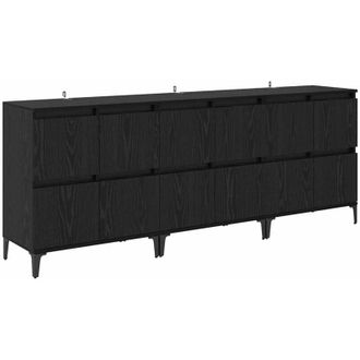 vidaXL Buffets 3 pcs Chêne noir 60 x 35 x 70 cm Bois dingénierie vidaXL