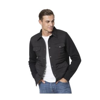 Gran Sasso Schwarzes Bi-Material Jackenhemd - - Jackets - Herren - Schwarzk - XL