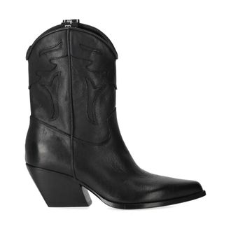 Elena Iachi Schwarzer Texanischer Cowboy-Ankle-Boot - - Shoes - Damen - Schwarzk - 36 EU