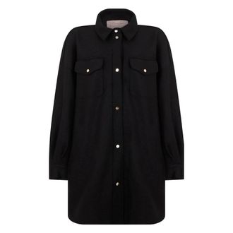 Herno Overshirt aus Schurwolle - - Blouses & Shirts - Damen - Schwarzk - XL