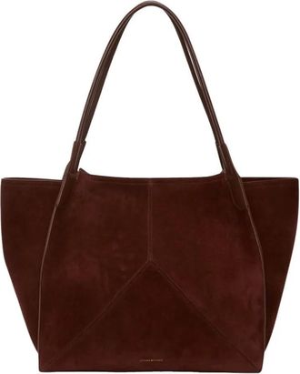 Victoria Beckham Shopper & Totes - Structured Dark Brown Suede Tote Bag - Gr. unisize - in Schwarz - f&uuml;r Damen