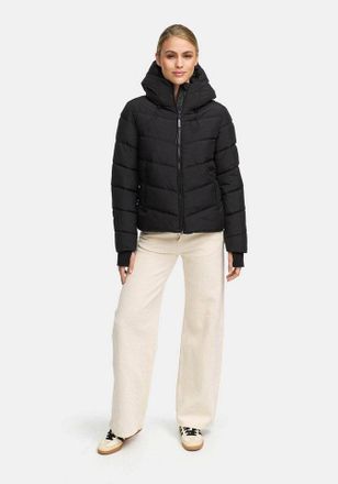 Marikoo Winterjacke Yukanii Kurze Winterjacke mit langen B&uuml;ndchen und Daumenloch