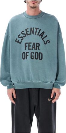 Fear of God Homme, Sweatshirts et sweats &agrave; capuche, Bleu, Taille: XL SweaT-shirt ras du cou Campus Ann&eacute;es 90