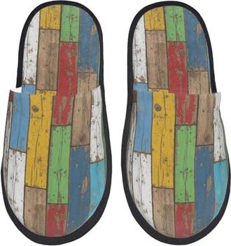 Generic Confortable Peluche Pantoufles Bois vintage Chausson Maison Classiques Chaussons en Feutre pour Int&eacute;rieur Ext&eacute;rieur Adulte M