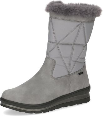 Caprice Damen Winterstiefel ohne Absatz Vegan Wasserabweisend, Grau (Grey Comb), 37.5 EU