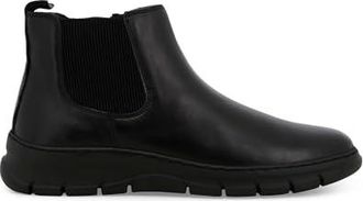 Melluso Bottines homme avec &eacute;lastiques en cuir souple noir u55702, Noir, 42 EU
