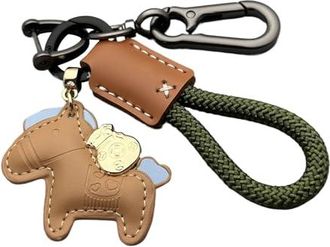 Generic Porte-cl&eacute;s cheval en cuir, porte-cl&eacute;s de voiture tendance, breloque cheval pour homme et femme avec corde tiss&eacute;e en cuir synth&eacute;tique | Accessoires de 