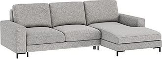 Selsey Mokpeo - Ecksofa in Hellgrau mit Schlaffunktion, Bettkasten und Easyclean-Stoffbezug, 244 cm breit (Ottomane rechts)