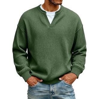 Generic DENGJIAMY T-shirt gaufr&eacute; pour homme, grande taille, faux deux pi&egrave;ces, haut tendance, col rond, t-shirt &agrave; manches longues, v&ecirc;tements d&eacute;t&eacute; d&eacute;contract&eacute;s 