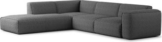 Studio Copenhagen home24 Ecksofa 3-Sitzer mit Recamiere Grau Teddy-Bouclé Stoff Bony 295 x 71 x 231cm Ottomane davorstehend links Modern