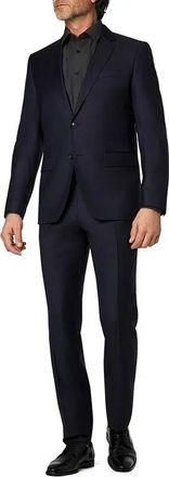 HUGO BOSS Herren Anzug blau meliert Slim Fit