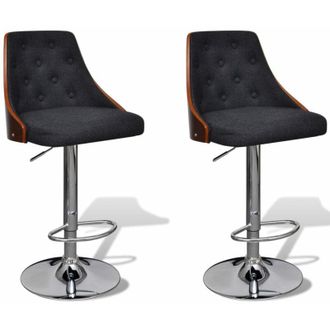vidaXL Vidaxl - Tabourets de bar lot de 2 bois courb&eacute; et tissu