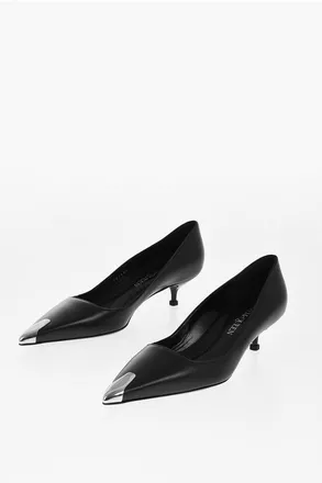 Alexander McQueen Kitten Heel Pumps with Metallic Toe 3cm size 36,5