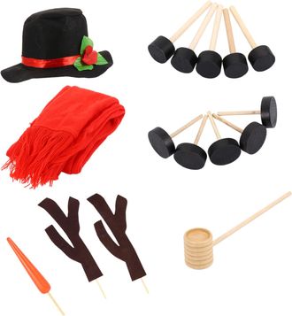 Cabilock 1 Schneemann verkleiden Sich schneemann bastelset selber Machen Hut Zubeh&ouml;r Kinder weihnachtsdeko winterdeko Santa Suit Winter Schneemann Dekorationss