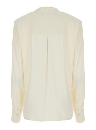 Federica Tosi Womens Shirt V-Neck White Wool Blouses