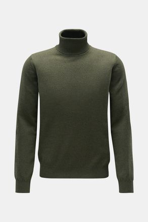 Braun Hamburg Herren - Cashmere Rollkragenpullover oliv