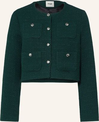 Maje Kastenjacke Aus Tweed Mit Glitzergarn gruen