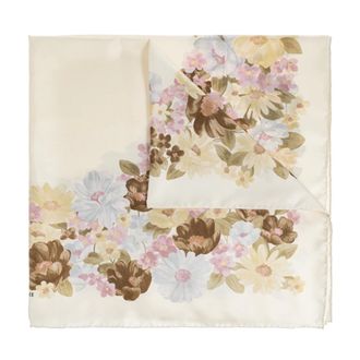 Versace unisex, Accessoires, Beige, Taille: ONE Size Foulard en Twill de Soie Imprim&eacute;