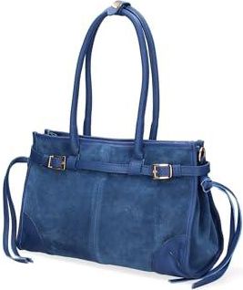 Gave Lux Sac &agrave; bandouli&egrave;re pour femme en cuir v&eacute;ritable Made in Italy 31,5 x 20 x 14 cm GLX228103723FBG, bleu fonc&eacute;, Taille unique