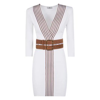 Elisabetta Franchi Femme, Robes, Blanc, Taille: 38 FR Short Dress