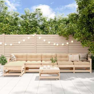 vidaXL vidaXL Salon de jardin 7 pcs Bois de pin massif