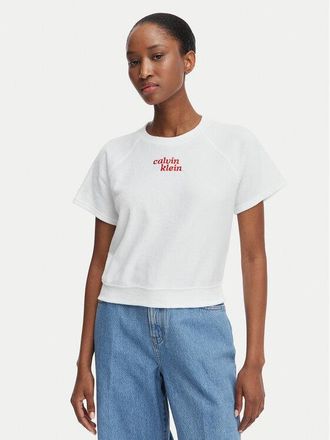 Calvin Klein Jeans T-Shirt TOWEL LV047G287G Wei&szlig; Cropped Fit