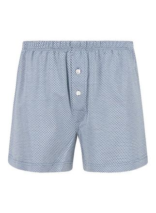 Novila Herren Pyjamashorts blau Jersey-Baumwolle unifarben