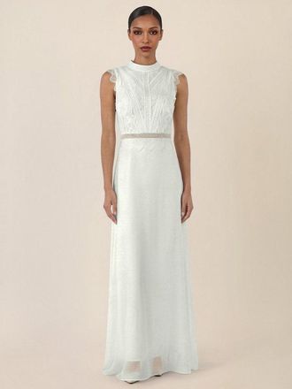 Apart Abendkleid mit H&auml;kelspitze und Stehkragen