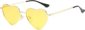 Generic Lunettes De Soleil Monture En M&eacute;tal Mignon Hommes Et Femmes Polaris&eacute;es F&ecirc;te Photo Lunettes De Soleil(Yellow)