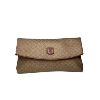 Celine Pre-owned Vintage Triumph Monogram Leather Clutch - Femme - Pre-owned - Beige - Taille: ONE Size