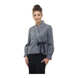 Alessia Santi Winterjacke mit Schleife - - Knitwear - Damen - Grau - XS