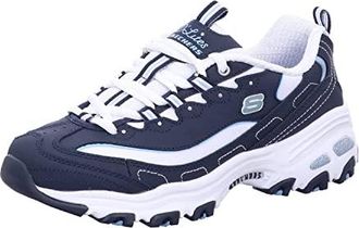 Skechers DLites-Biggest Fan, Sneakers Basses Femme,Bleu Marine / Blanc,40.5 EU