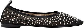 Tory Burch Crystal Embellishments Ballerina Flats - Gr. 6_5 - in Schwarz