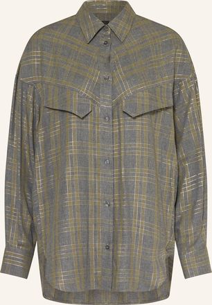 HUGO BOSS Hemdbluse Bostaffa Mit Glitzergarn weiss