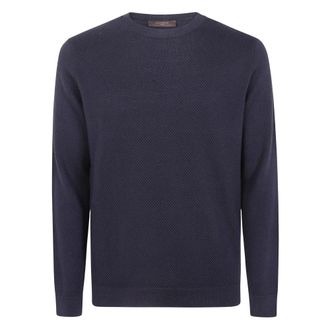 Zanone Pull col rond coupe ajust&eacute;e - Homme - Pulls - Bleu - Taille: 2XL