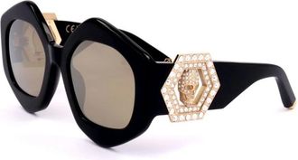 Philipp Plein Femme, Accessoires, Noir, Taille: ONE Size Spp102S-700G Lunettes de soleil