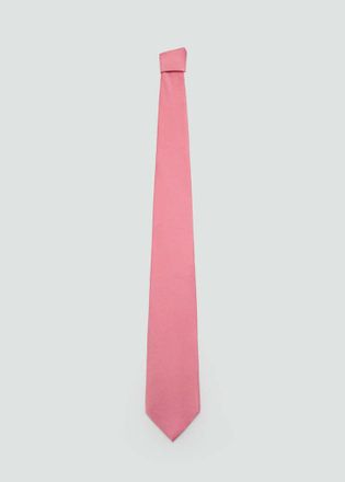Mango Cravate soie unie rose pastel - Homme - Taille unique - MANGO MAN