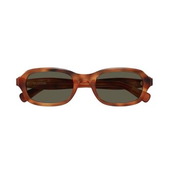 Valentino Rechteckige Sonnenbrille - - Accessories - Damen - Braun - 51 MM