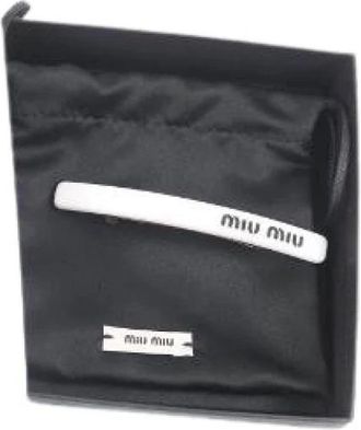 Miu Miu Pre-owned Valletta Hair Clip - Femme - Pre-owned - Blanc - Taille: ONE Size