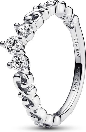 Pandora Königlicher Wirbel Diadem-Ring aus Sterling Silber mit Zirkonia - kombinierbar mit Schmuck Moments Kollektion - Größe: 58