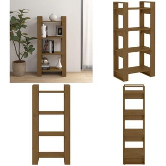 vidaXL Vidaxl - B&uuml;cherregal/Raumteiler Honigbraun 60x35x125cm Massivholz Kiefer - Holzregal - Buche - B&uuml;cherregal Massiv - Regal Wohnzimmer - Raumteiler