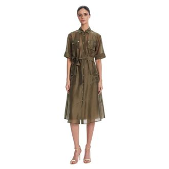 Fracomina Hemdblusenkleid - - Dresses - Damen - Gr&uuml;n - S