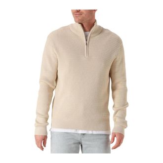 Selected Beiger Strick-Halb-Zip-Pullover - - Knitwear - Herren - Beige - XL