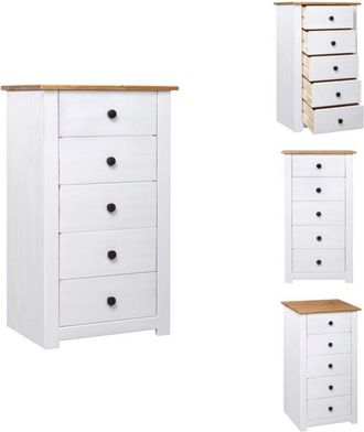 vidaXL Buffet Blanc 46x40x89 cm Pin Gamme Panama - Buffet Blanc - Meuble Rangement - Commode Tiroir - Mobilier Chambre - Table Basse