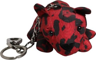 Dolce & Gabbana Homme, Accessoires, Rouge, Taille: ONE Size Porte-cl&eacute;s Ours Brod&eacute;