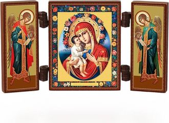 NKlaus Gottesmutter Zhirovizkaja - christliche Ikone Triptychon - Zhirovickaja Bogorodicy - reise Altar Holz 36164