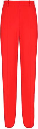 Balmain Pantalon droit tailleur en cr&ecirc;pe - Femme - Pantalons - Rouge - Taille: 36 FR