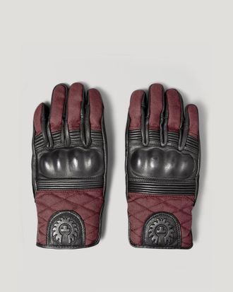 Belstaff Hampstead Motorradhandschuhe F&uuml;r Herren Kalbsleder Schwarz/rot 2xl