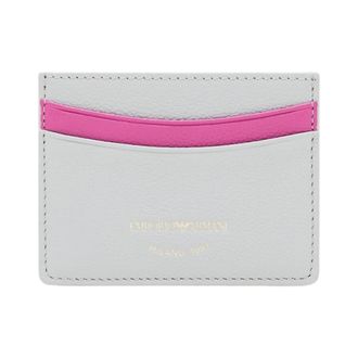 Emporio Armani Kartenhalter aus genarbtem Leder - - Accessories - Damen - Wei&szlig; - ONE SIZE